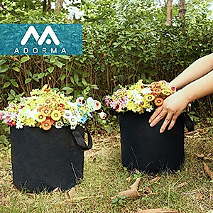 Adorma 12 Packs 7 Gallon Grow Bags, Heavy Duty 300G Thickened Nonwoven Fabric Plant Pots with Handle