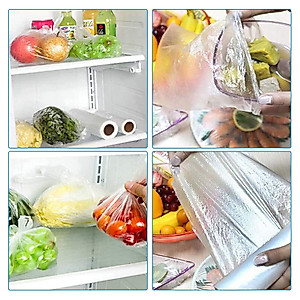 LabelMore 14'' x 20'' Plastic Produce Bags on a Roll, Clear, Food Storage Bags for Bread, Vegetable, Fruits and Meat, 350 Bags/Roll, 1 Roll