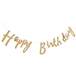 Ginger Ray Gold Designer Happy Birthday Banner Decoration, 1.5, Pick & Mix