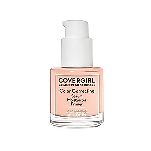 COVERGIRL Clean Fresh Color Correcting Serum + Moisturizer + Primer – Moisturizer, Face Primer, Covergirl Skincare, Vegan Formula – Light, 30ml (1.0 fl oz)