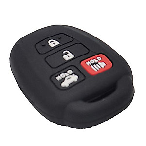 LemSa 2 Pack Keyless Entry Remote Car Key Fob Outer Shell Cover Soft Rubber Silicone Protector Keyless Jacket Case for Toyota Camry Avalon Corolla RAV4 Highlander Venza HYQ12BDM, Black Pink