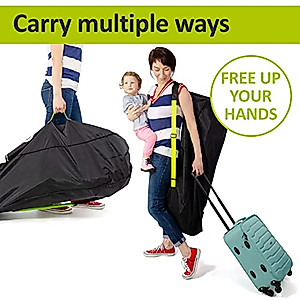 VolkGo Gate Check Bag for Single Umbrella Strollers, Durable and Lightweight, Water-Resistant, for Safe & Secure Stroller, Easy Carrying, Includes Stretch Pouch