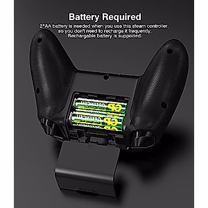 DOBE 𝙎𝙩𝙚𝙖𝙢 𝘾𝙤𝙣𝙩𝙧𝙤𝙡𝙡𝙚𝙧, Wireless Gaming Controller for Steam/Steam Deck/PC Windows/PS3, PC Gamepad with Adjustable Dual Vibration & Headphone Jack (Battery Required)