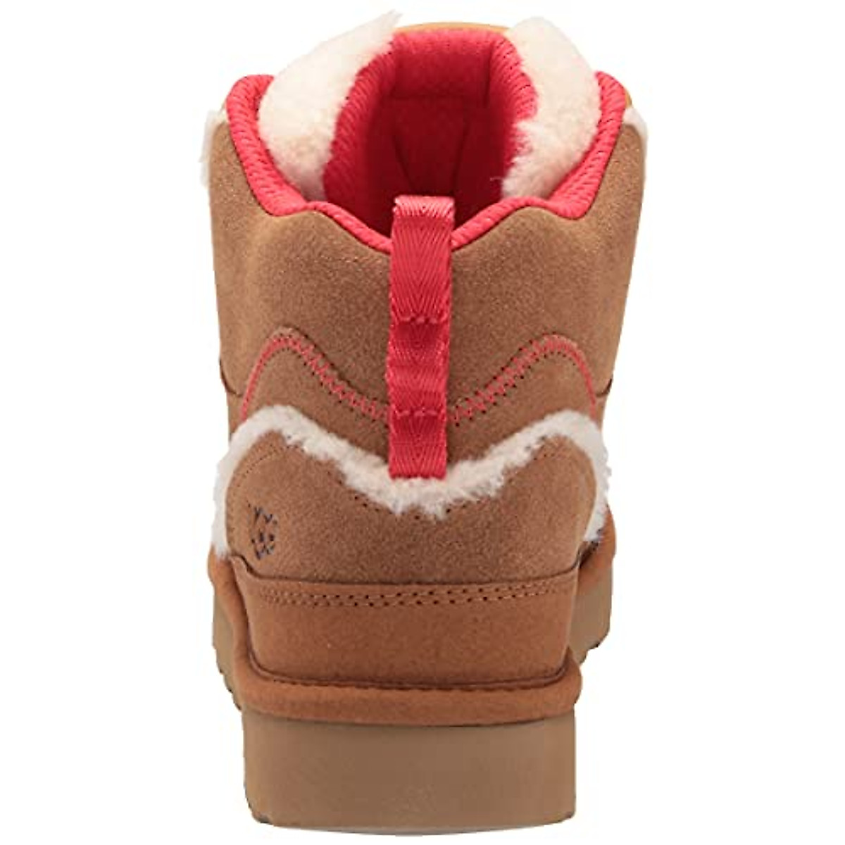 UGG Women's Highland HI Heritage Sneaker, Chestnut/Fiery RED Suede, 8