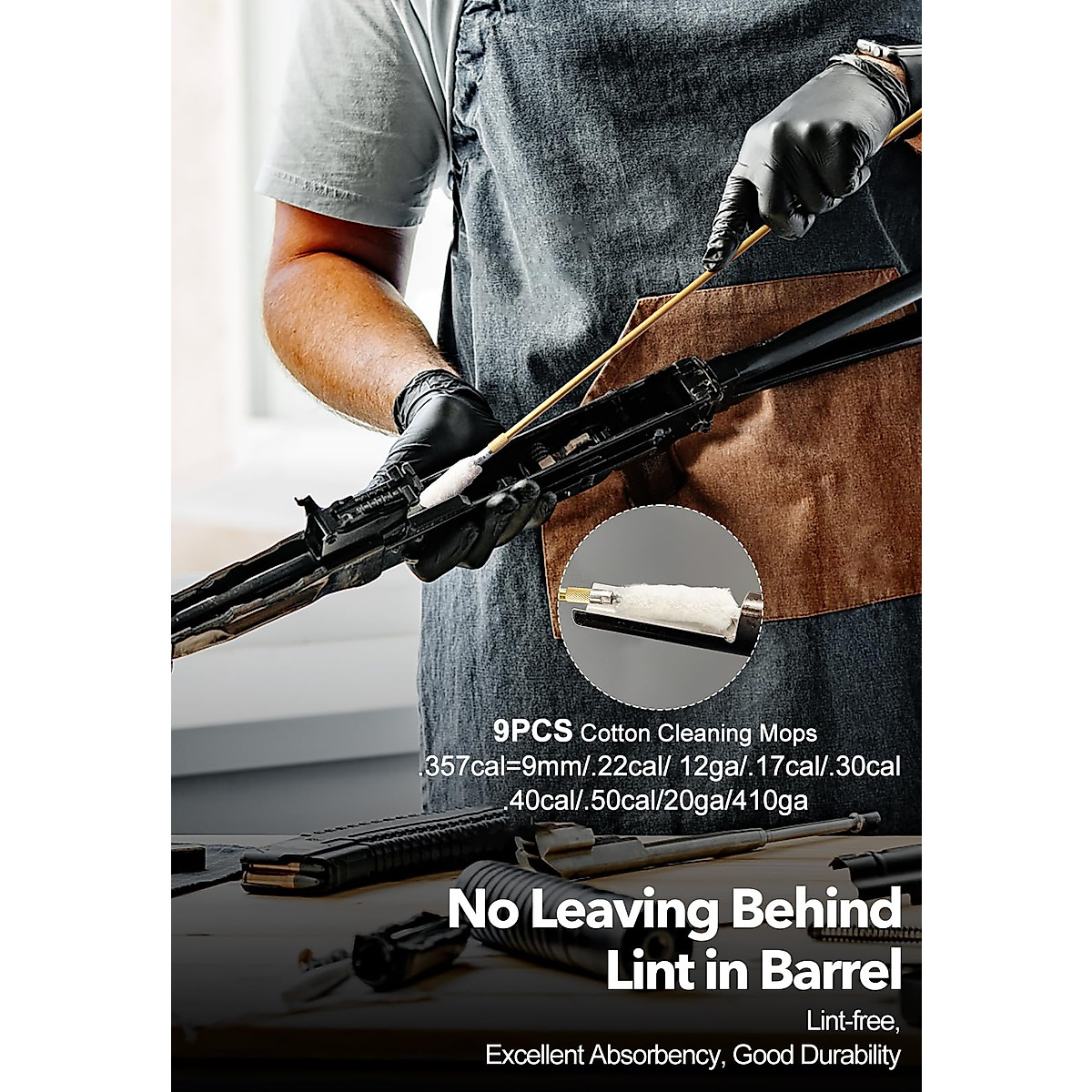 NaTiddy 212PCS Gun Cleaning Kit Universal Rifle Cleaning Kit with Solid Brass Accessories,Black Case,Gun Cleaning Mat,Cotton Swabs,Stainless Steel Pick,Gun Cleaning Brush Kits for Pistol Shotgun