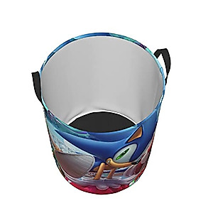 ZHANGJQ Soni_c Hedg-ehog Laundry Hamper Large Laundrys Basket Waterproof Foldable with Handles 62L Round Storage Bag,Bathroom/Bedroom/Dorm