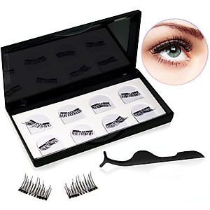 No Glue Magnetic Eyelashes, Magnetic Lashes Natural Look, 0.2mm Ultra Thin Magnet Lightweight & Easy to Wear Reusable Lashes Extensions