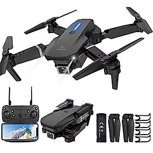 Mini Drone with Camera for Adults - Christmas Toy Gift for Teenage Boy Girl Kids Beginner Age 8-10-12 Years Old - RC Quadcopter Multirotors | Foldable UAV | WiFi HD FPV Live Video | One Key Take Off/Land | Altitude Hold | Headless Mode | 360° Flip | Carry