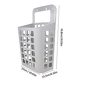 Cabilock for Handle Clo Container Toy Grey Clothes Pink Bedroom Organizer Green Dirty Household Small, Sorter B Bucket Plastic Dorm Hamper Basket Detachable Mesh Large, Hanging Wall