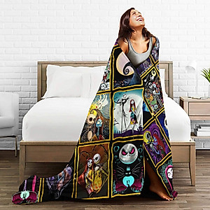 Halloween Cartoon Throw Blanket Soft Lightweight Cozy Warm Fleece Blanket for Chair Couch Sofa Bed Sleeping Blanket Christmas Blankets for All Season Use (style-2) 50x40