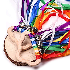 DILIMI Rainbow Hand Ribbon Kite Baby Sensory Toys Waldorf Hand Kite Montessori Learning Toy Cloud Rainbow Hand Kite Set of 2 Gift for Kids