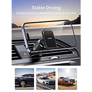 UGREEN Magnetic Phone Holder Car Mount Strong Magnet Cell Phone Mount Air Vent Compatible with iPhone 15 14 13 Pro Max Mini, iPhone 12 11 Plus SE XS XR 8 7 6 6S Smartphone, Black