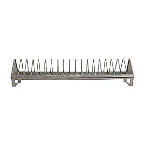 Creative Co-Op Rustic Farmhouse Metal Dish Rack with 18 Slots, Zinc Finish