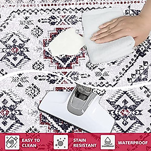 ASPMIZ Farmhouse Kitchen Mats for Floor 2 Piece, Vintage Non Slip Kitchen Rugs Washable, Anti Fatigue Kitchen Mat Set of 2 Waterproof, Comfort Standing Mat Runner, 18'' x 48'' + 18'' x 30'', Red