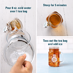 Southern Breeze Decaf Cold Brew Sweet Tea Peach Iced Tea with Black Tea and Zero Carbs Zero Sugar, 20 Individually Wrapped Tea Bags, Pack of 4