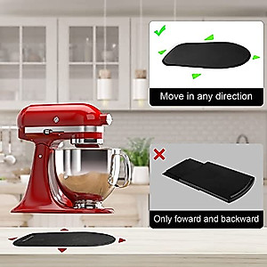 Stand Mixer Sliding Mat for Kitchenaid Mixer, Mixer Mover Slider Mat Compatible with Kitchenaid 4.5-5 Qt Tilt-Head Stand Mixer, Coffee Maker Slider Mat Kitchen Appliances with 2pc Cord Organizers
