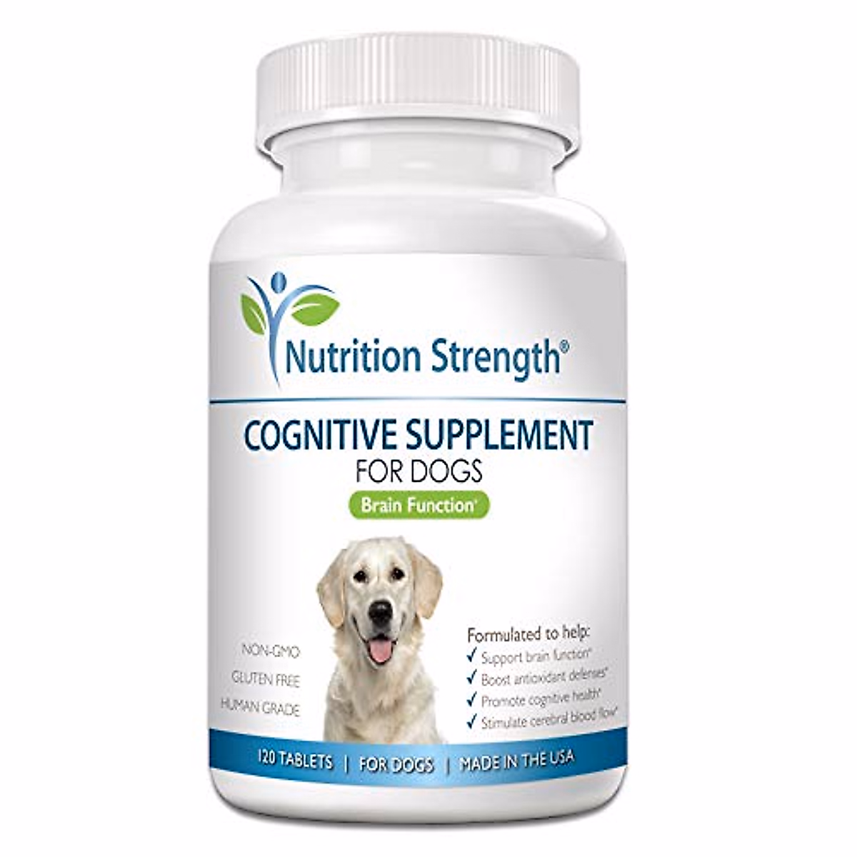 Nutrition Strength Cognitive Support for Dogs, Promotes Dog Brain Health, Mental Support for Old Dogs, Supplement for Dogs with Cognitive Difficulties, 120 Chewable Tablets