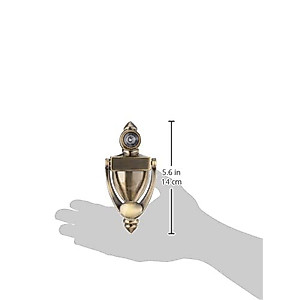 Prime-Line S 4235 Door Knocker and Viewer, Diecast Construction, Antique Brass Finish (Single Pack)