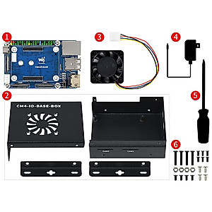 Mini-Computer Based On Pi Compute Module 4 (CM4 NOT Included), Mini IO Board Full Version,Cooling Fan Inside, Metal Case Cov