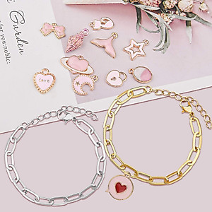 tiggell 20pcs Chain Bracelets Kit Alloy Link with Lobster Clasps for Christmas DIY Women Jewelry Findings Bracelet Making (Gold & Silver)