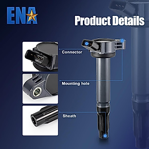 ENA Pack 6 Ignition Coil 3.5L Compatible with Lexus Toyota Sienna Avalon Camry Highlander Rav4 Venza Lexus RX350 IS350 ES350 V6 2007 2008 2009 2010 2011 2012 2013 2014 2015 Coils for UF487 90919A2007