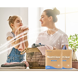 Eco-friendly Laundry Detergent Sheets, Travel Size Liquidless Soap Sheets NeatClear | No Mess & Space-Saving, Great For Travel, Apartments, Dorms | Fresh Linen Scent 32 Laundry Strips (32 Loads)