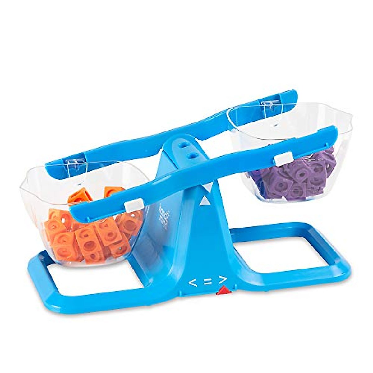 hand2mind Blue Nestable Bucket Balance, Clear Double Bucket Balance Scale for Liquids and Solids, Easy to Assemble Kids Scale, Space Saving Storage Base, Balance Scale for Classroom (Set of 1)