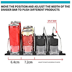 Can Dispenser for Refrigerator, Supermarket Freezer Beverage Pusher, Refrigerator Beverage Shelf, Beverage Automatic Pusher, Drinks Organizer for Fridge, Can Organizer (1 Row)