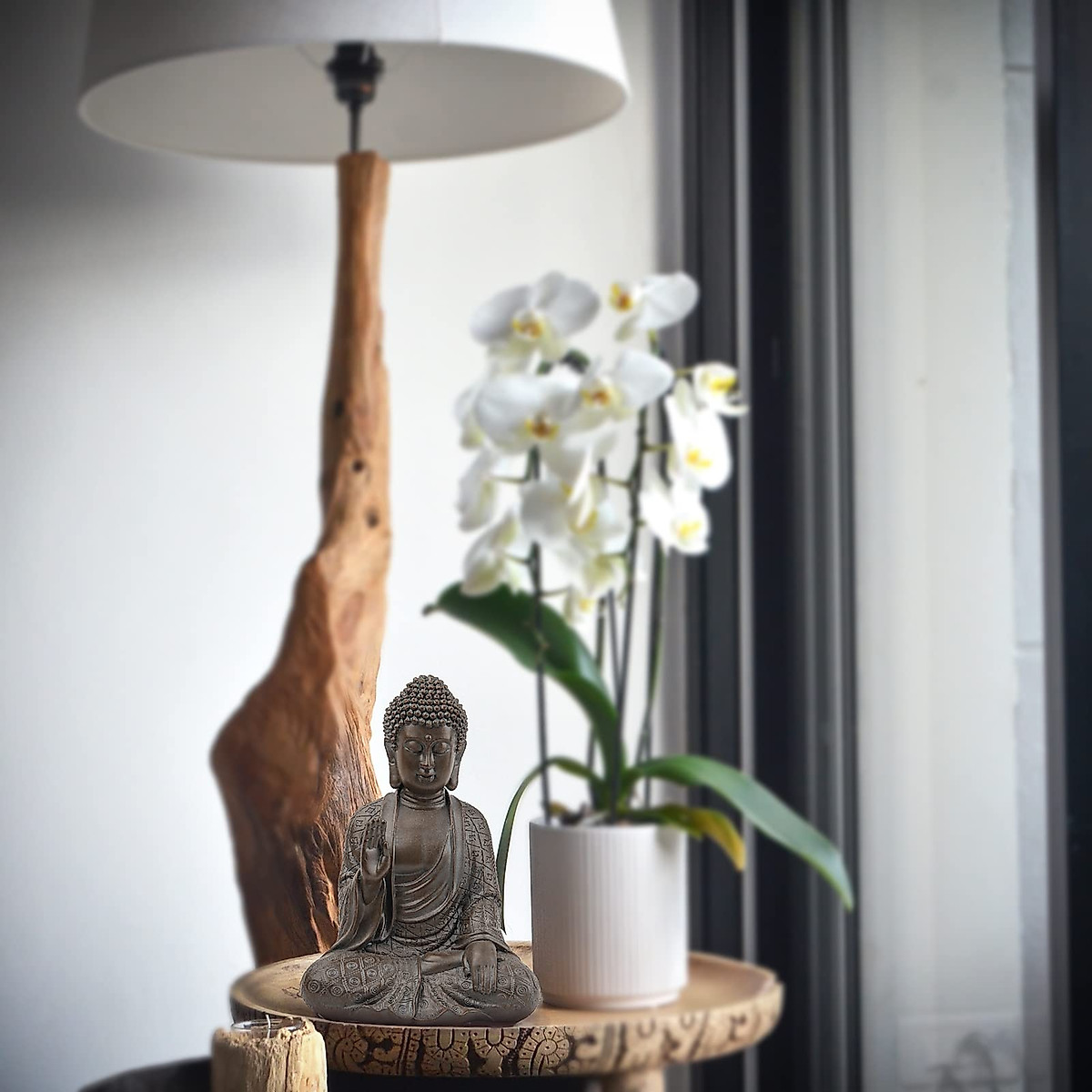 Leekung Buddha Statue Buddah Statute Buda – Buddha Statues for Home Decor,Buddah Statute Zen Decoration,Meditation Buddha Decor Antique Green