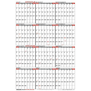 JJH Planners - Laminated - 24" x 36" Large Academic 2024-2025 Wall Calendar - Vertical 12 Month Yearly Annual Planner (24-25v-24x36)