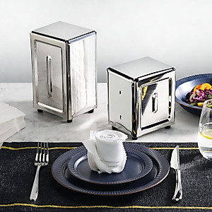 New Star Foodservice 24043 Stainless Steel Short Napkin Dispenser, 3.875 by 4.75 by 5.5-Inch