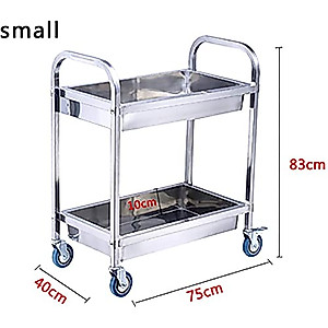 Medical Cart Lab Serving Cart, Utility Cart, Rolling Cart Two-Story Cart Delivery Dining Car Collecting Dining Car Collecting Bowl Car Double-Decker Restaurant Serving Cart (Size : Medium)