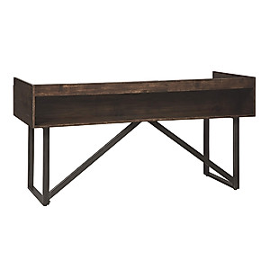 Signature Design by Ashley Starmore Urban Industrial 63" Home Office Desk with Open Storage Cubby, Brown