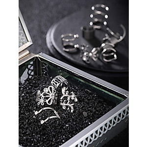 Blulu 8 Pairs Ear Cuffs Earrings Cuff Non Piercing Stainless Steel Clip on Cartilage Earrings for Men Women, 8 Various Styles