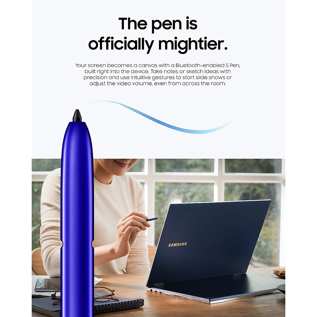 Samsung Galaxy Book Flex 13.3” Laptop| QLED Display and Intel Core i7 Processor | 8GB Memory | 512GB SSD| Long Battery Life and Bluetooth-Enabled S Pen | (NP930QCG-K01US), Blue (Renewed)