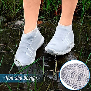 LEGELITE Reusable Silicone Waterproof Shoe Covers, No-Slip Silicone Rubber, Reusable Overshoes Protectors for Kids, Men and Women