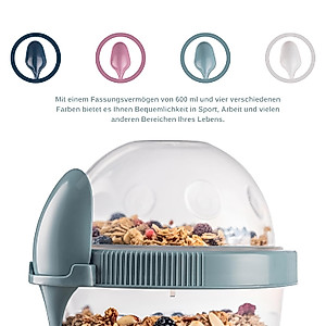 IDOBY Overnight Oats Containers With Lids & Spoon, Meal Prep Yogurt Containers, Parfait Cups With Lids, Large Capacity Crunch Cup, 20 Oz BPA Free Reusable Cups(Set Of 4)