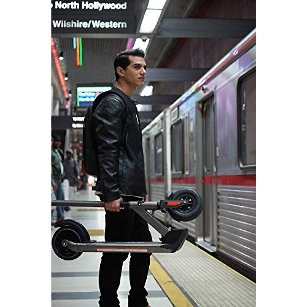 Razor E Prime III Electric Scooter - 18 mph, 15 Mile Range, 8" Pneumatic Front Tire, Foldable, Portable and Extremely Lightweight, Rear Wheel Drive, for Travel and Commuting