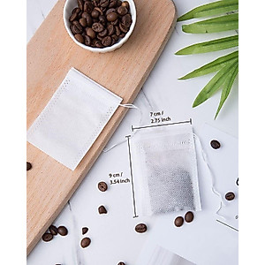 200pcs Disposable Tea Bags for Loose Leaf Tea, Tea Filter Bags with Free Tea Spoon for Loose Tea Loose Leaf Tea, Coffee, Spice, Herbs (QS53)