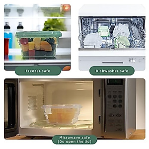 KVK Silicone Collapsible Food Storage Containers with Silicone Airtight Lids BPA Free - Stacking Small Storage Containers for Snacks Fruits Microwave Freezer Safe - 14oz 6pcs Clear&Pastel Green