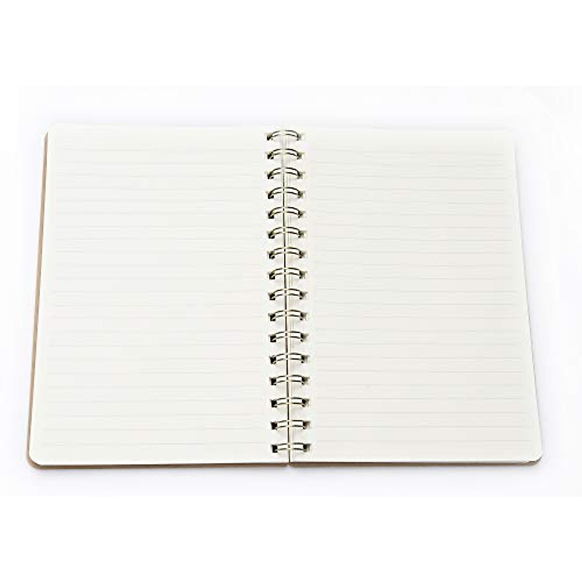 Eccolo 6x8 Wirebound Notebook, Flexible Faux Leather Covers, 192 Cream Lined Pages, Oxford Black
