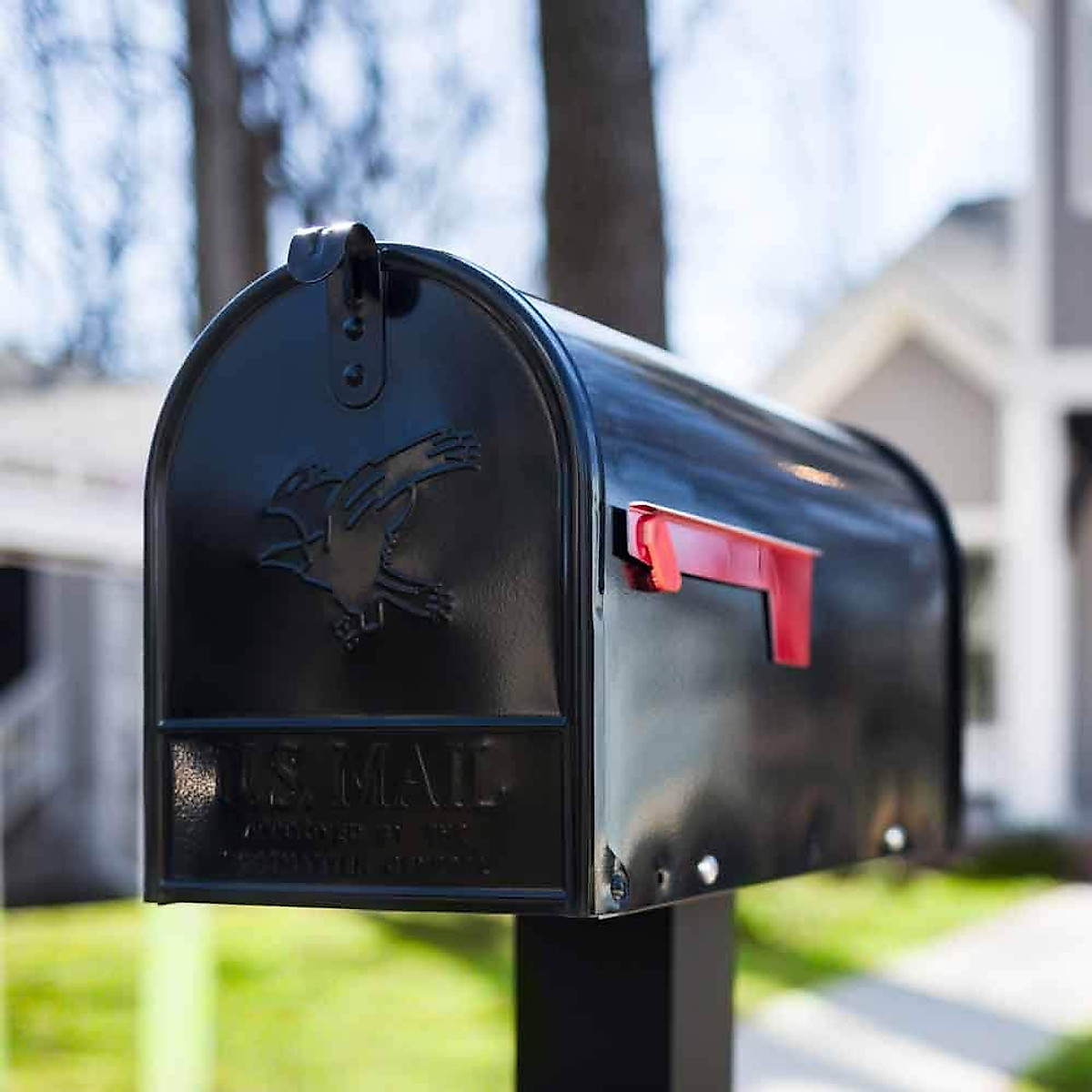 Gibraltar Mailboxes Elite Large Capacity Galvanized Steel Black, Post-Mount Mailbox, E1600B00