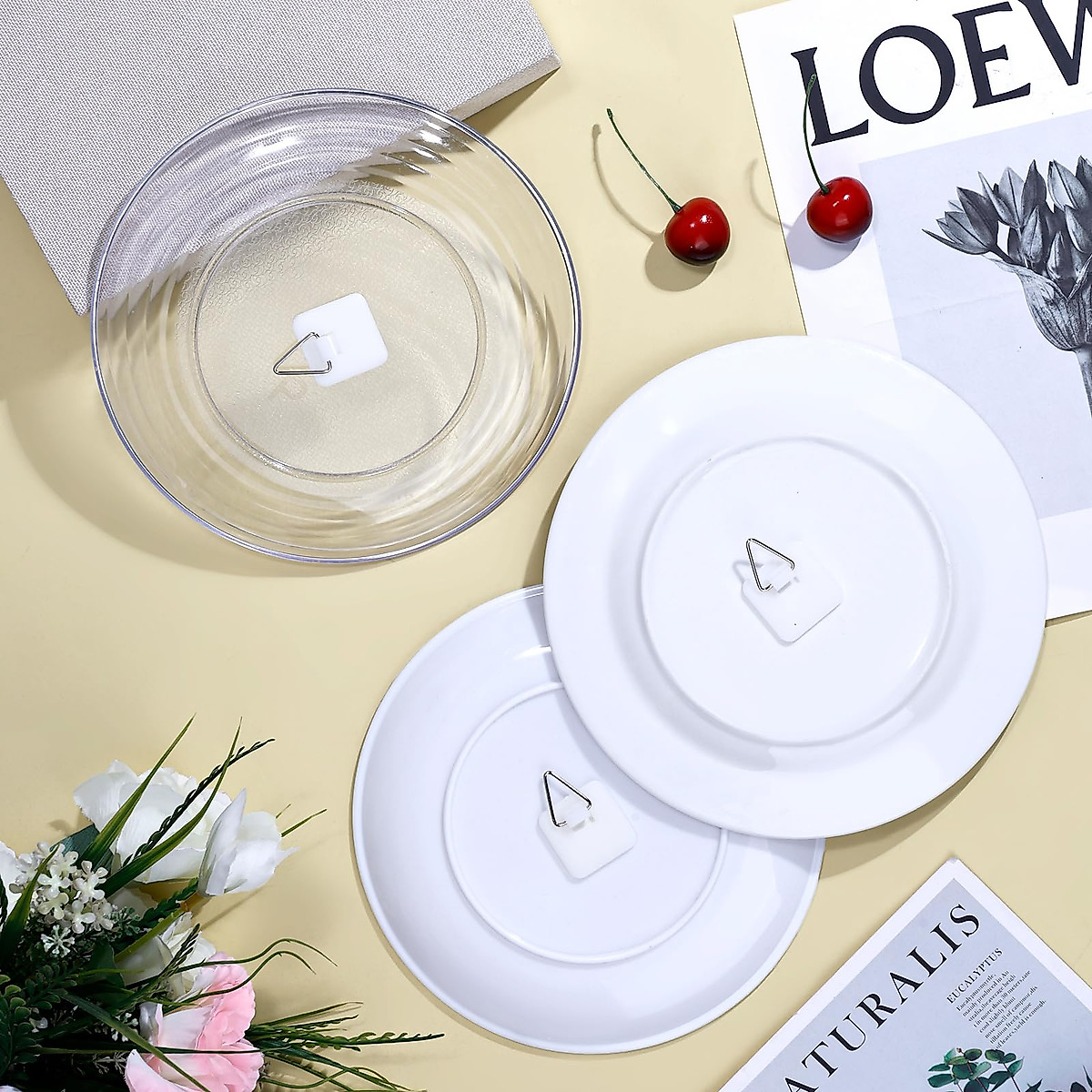 40 Pieces Invisible Adhesive Plate Hanger Vertical Plate Holders for The Wall Hooks Decorative Plates Wall Holders for Display 1.25 Inch