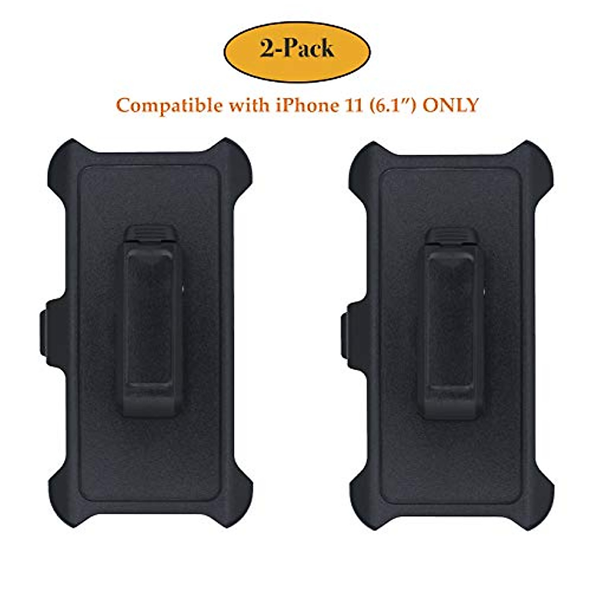 AlphaCell Holster Belt Clip Replacement Compatible with OtterBox Defender Series Case for Apple iPhone 11 (6.1") ONLY - 2 Pack