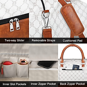 IBFUN Overnight Bags for Women, Large Travel Duffel garment Bag for Women with Shoes Compartment, Carry on Bag for Airplanes Men Leather Travel Business Essential Toiletry Gift 3Pcs