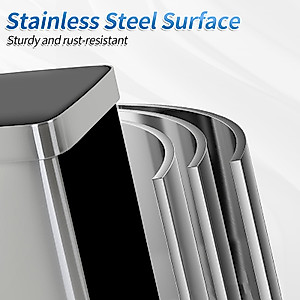 Dual Trash Can, 16 Gallon/ 60L Stainless Steel Trash and Recycling Combo with Lid & Double Barrel, Step Fingerprint-Proof Dual Compartment Garbage Cans for Kitchen Bedroom Bathroom Office