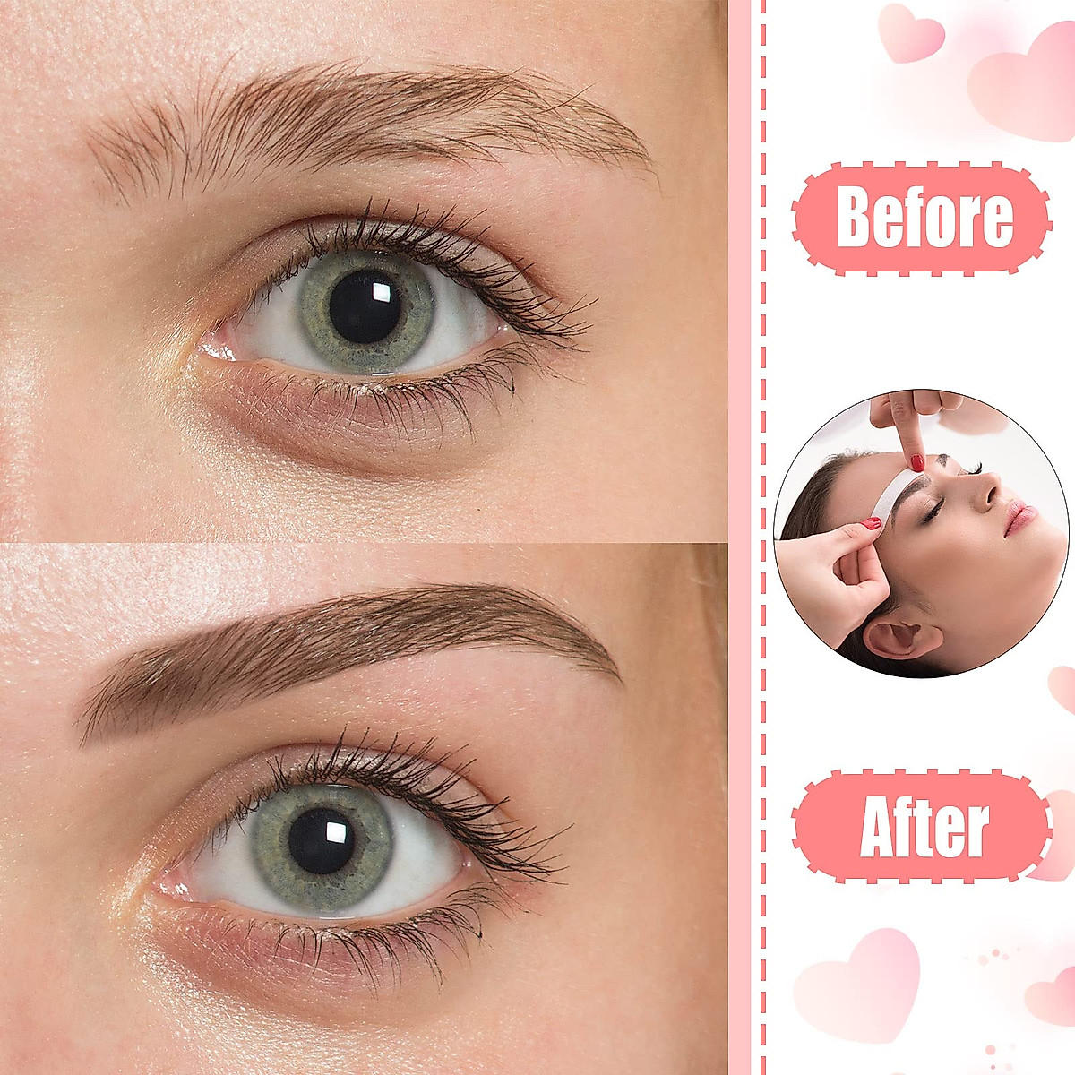 Maitys Eyebrows Small Wax Strips Kit Hair Removal Paper Facial Strips Epilating Pads for Women Men Eyebrow Body Face Arms Lip, 0.4 x 2.4 Inches, White, Wax Not Included(200 Pieces)