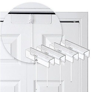 (4- Pack) - Safety Innovations Bi-fold Door Lock - Closet Protection Child and Pet Proof Bi-fold Door Lock - Tool-Free Installation - Made from Unbreakable Clear Polycarbonate
