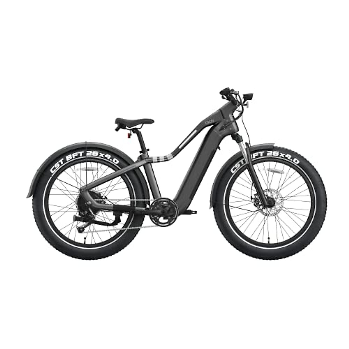 OKAI Ranger 4" Fat Tire E-Bike 330lb Capacity BAFANG Rear Hub Motor 48V 750W Shimano 8-Speed Gears 45 Mile Range Custom LED Light Bar LCD Touchscreen TEKTRO Disc Brakes Black