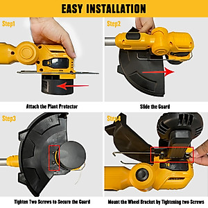 Cordless String Trimmer & Edger for Dewalt 20V Max Battery, Mellif Electric Weed Eater Brushless Weed Wacker w/ 10.2’’ Blade & Auto Line Feed & Safety Lock & Telescopic Shaft (Battery NOT Included)